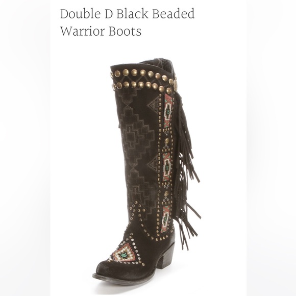 Double D Ranch | Shoes | Double D Ranch Warrior Fringe Boots 8 Black ...